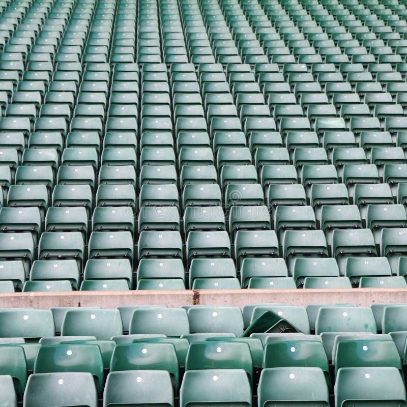 Close Up of Back of a Green Arena Seats Stock Photo - Image of ...