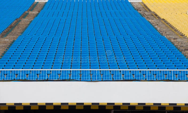 Stadium Seats in Blue Color Stock Image - Image of football, bleachers ...