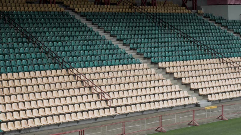 Stadium Seats. Rows of Green Color Seats in Stadium Stock Footage ...