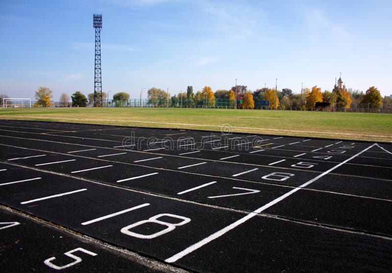 Stadium in a Small Provincial Town Stock Photo - Image of sparse ...