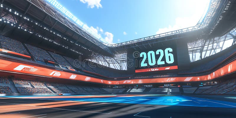2026 Stadium Sporting Event Illustration, Crowd, Digital Art Stock ...