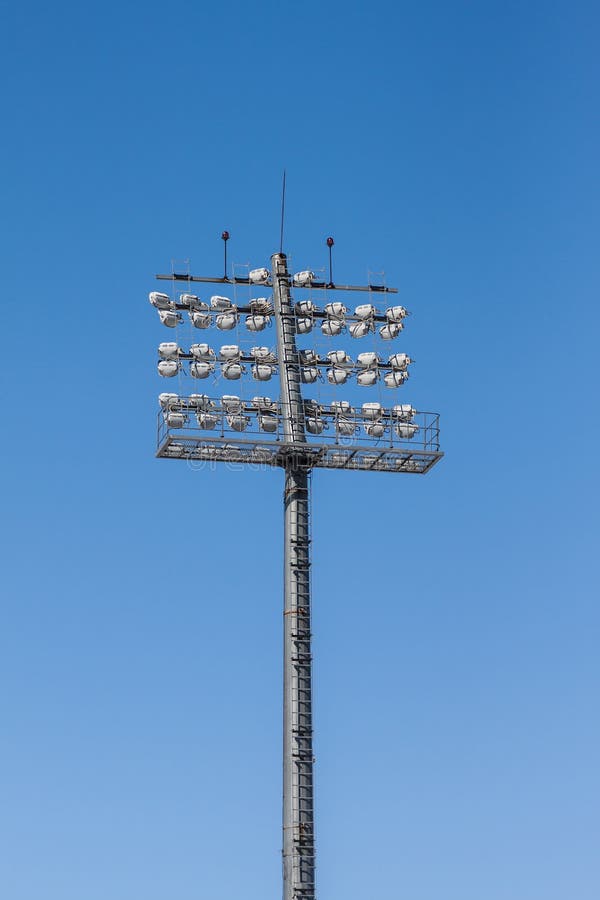 Stadium Spot Lights. Sport Stadium Floodlights Stock Photo - Image of ...