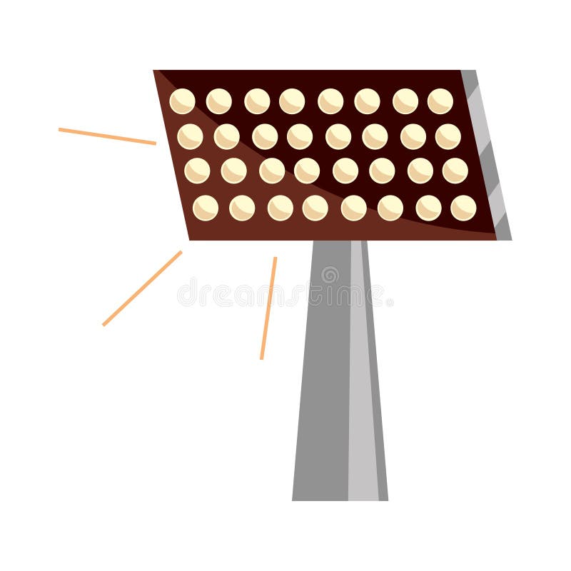 Stadium Spotlight Floodlight Tower Bright Light Icon Black Color Vector ...