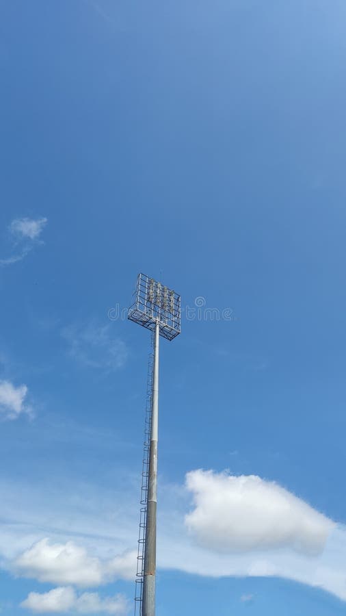 A Stadium Spotlight Pole in Kuala Tangkal Indonesia Stock Image - Image ...