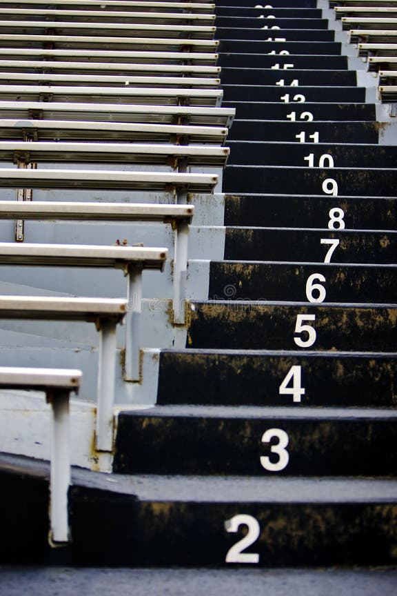 Stadium Stairs stock image. Image of number, chair, bench - 9700043