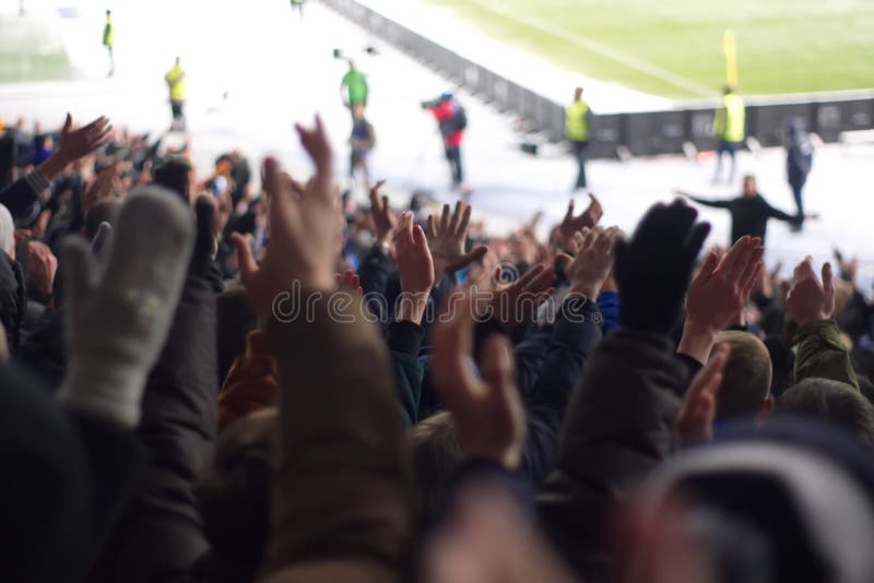 Stadium Supporting the Team in the Winter Editorial Photo - Image of ...