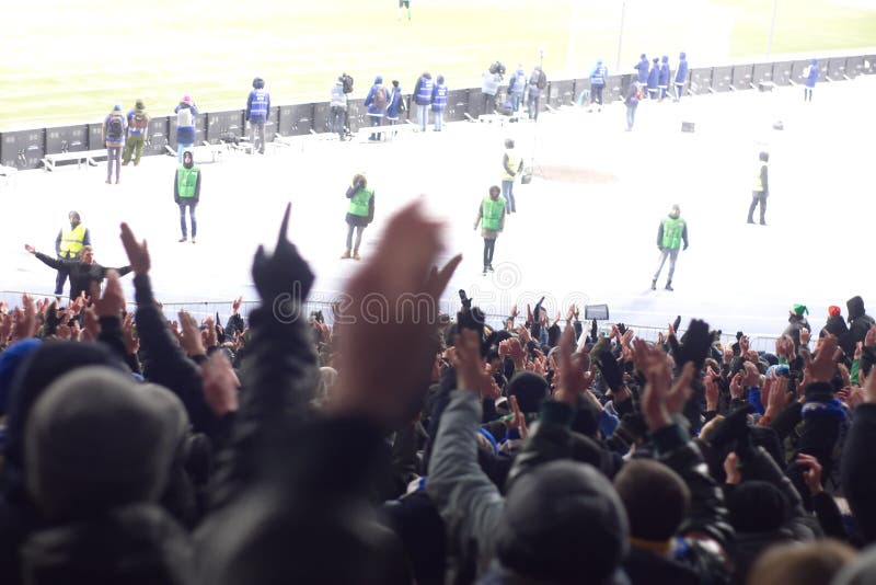Stadium Supporting the Team in the Winter Editorial Stock Image - Image ...