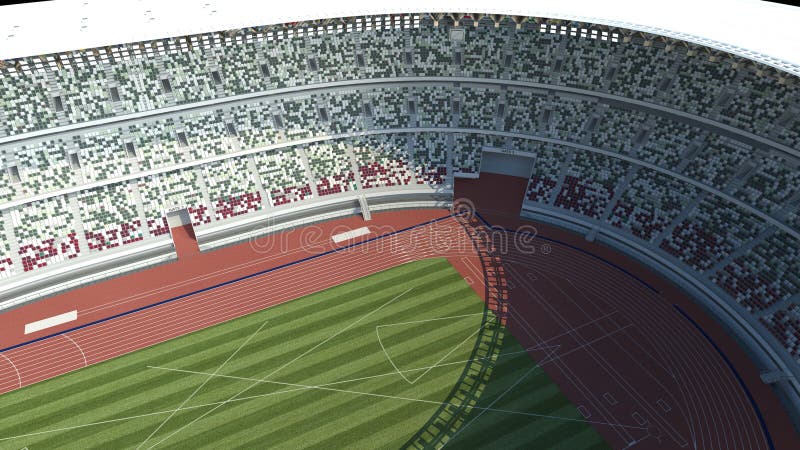 Stadium with Track Field and Spectator Seating Stock Image - Image of ...
