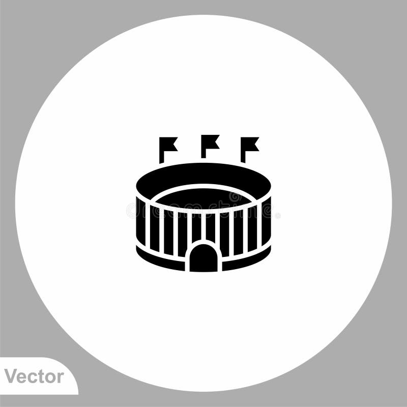 Stadium Vector Icon Sign Symbol Stock Vector - Illustration of line ...