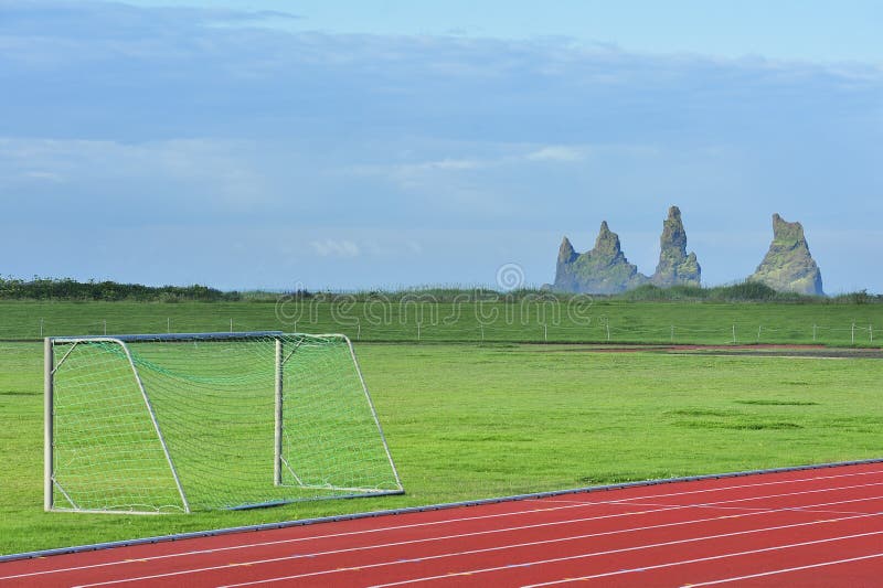 Stadium of Vik City, Iceland Stock Photo - Image of field, nordic: 23914624