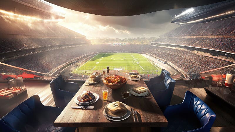 A Stadium VIP Box with Luxury Seating and Refreshments. Stock ...