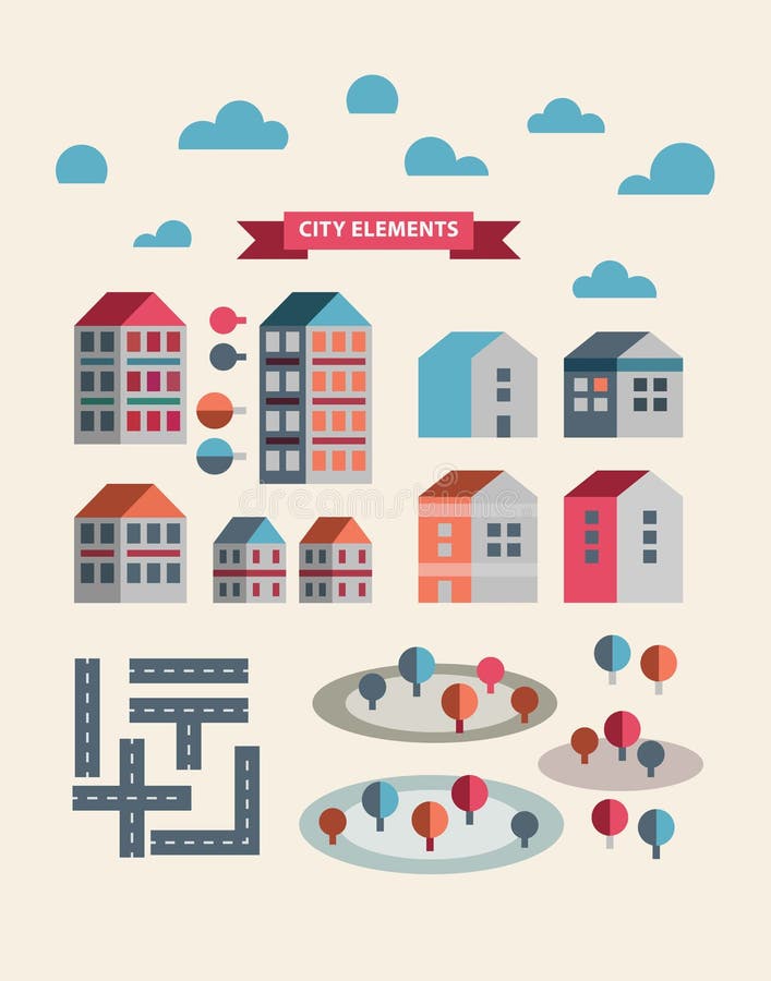 Stads Infographic Elementen Vectorstadselementen Vector Illustratie ...