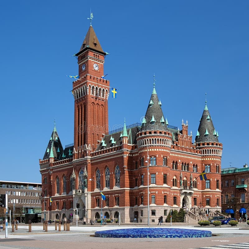 Stadshus Helsingborg Sweden Redaktionell Fotografering för Bildbyråer ...