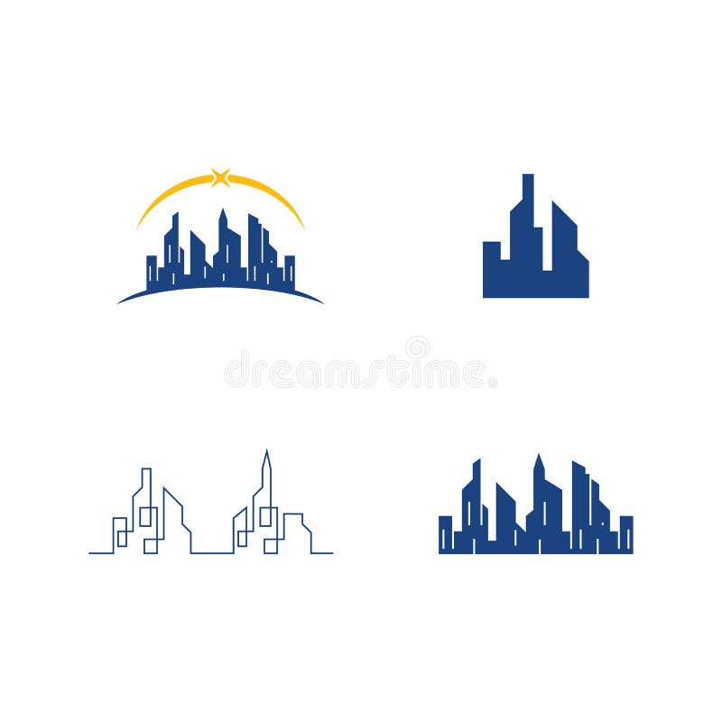 Stadskyline, Symbool Van Het Silhouette Van De Stad Vector Vector ...