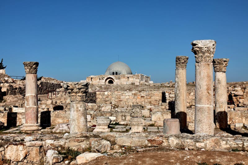 Asien Jordanien Amman Stadt Stockfoto - Bild von romanisch, amman: 14354954