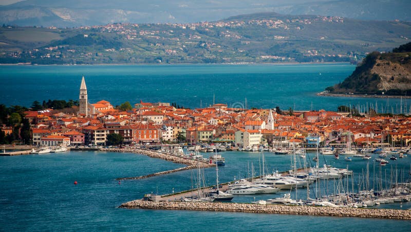 Izola-Stadt, Mittelmeer, Slowenien, Europa Stockbild - Bild von häuser ...