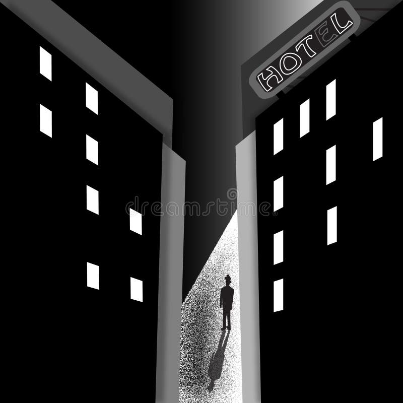 Stadt-Straße Mit Mann Und Schatten Stock Abbildung - Illustration von ...