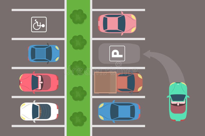 Stadtauto, Das Draufsicht Parkt Vektor Abbildung - Illustration von ...