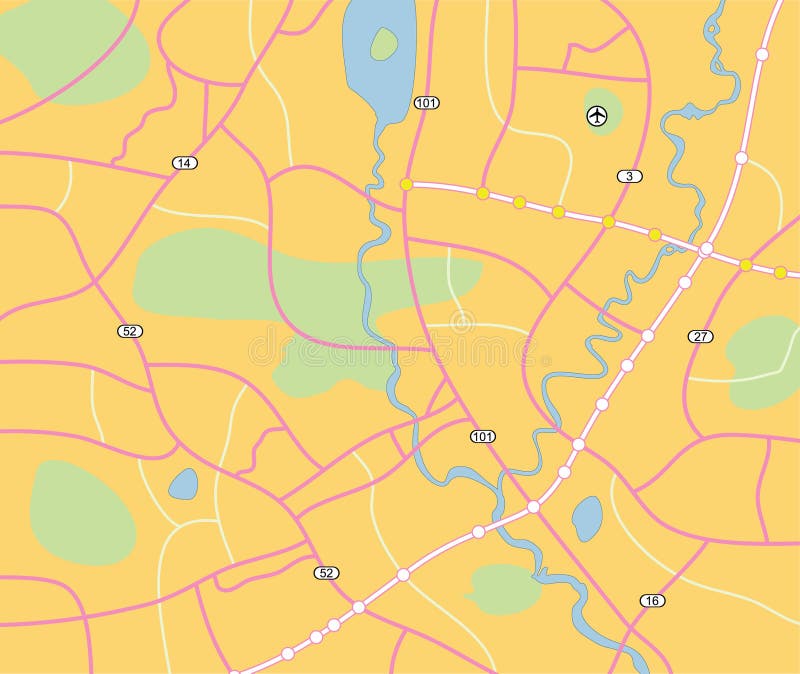 Stadtkarte vektor abbildung. Illustration von bach, plan - 18390230