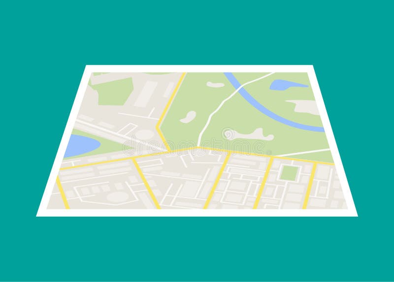 Stadtplan Mit Markierung, Vektor-Ikone Vektor Abbildung - Illustration ...