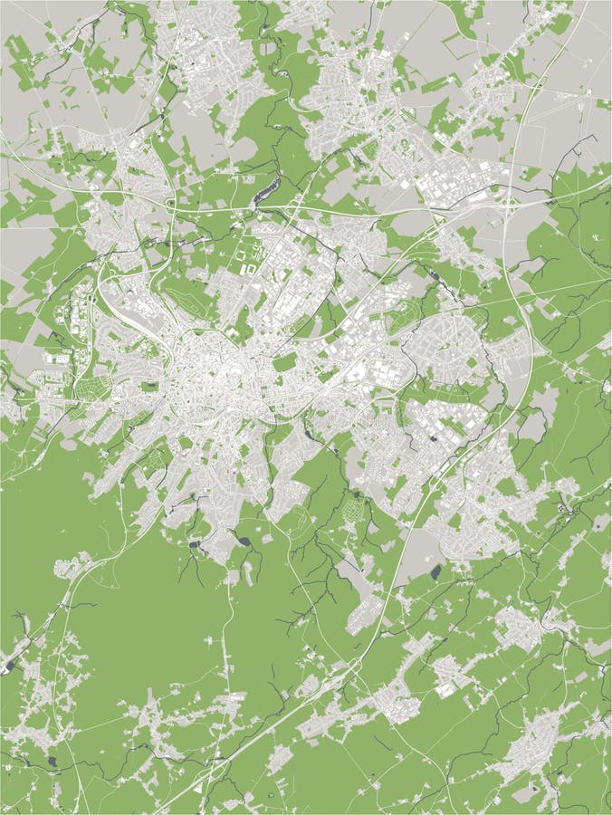 Stadtplan Von Aachen Deutschland Vektor Abbildung - Illustration von entwurf, rasterfeld: 218059492