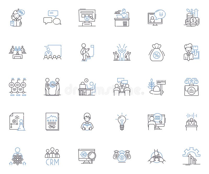 Staff Advancement Line Icons Collection. Promotion, Mentorship ... Staff Advancement Line Icons Collection. Promotion, Mentorship ...