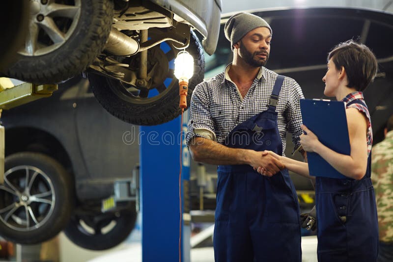 Staff of car service stock photo. Image of garage, troubleshooting ...