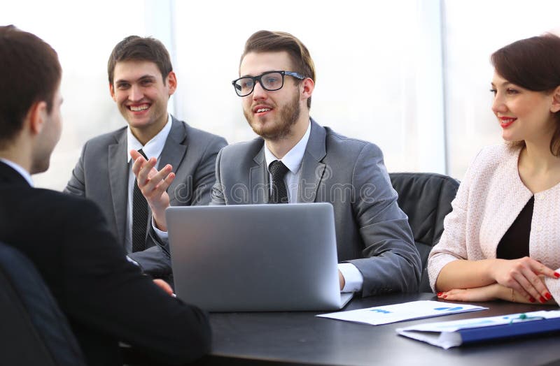 Manager Communicates with the Client in the Office Stock Photo - Image ...