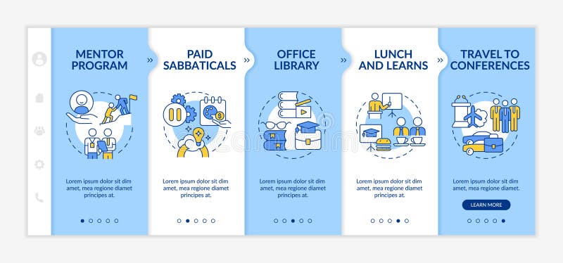 Staff Development Perks Onboarding Template Stock Vector - Illustration ...