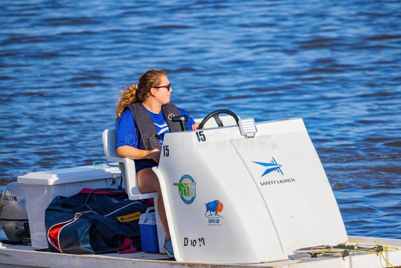 Staff Driving a Boat in Boathouse District Editorial Stock Image ...