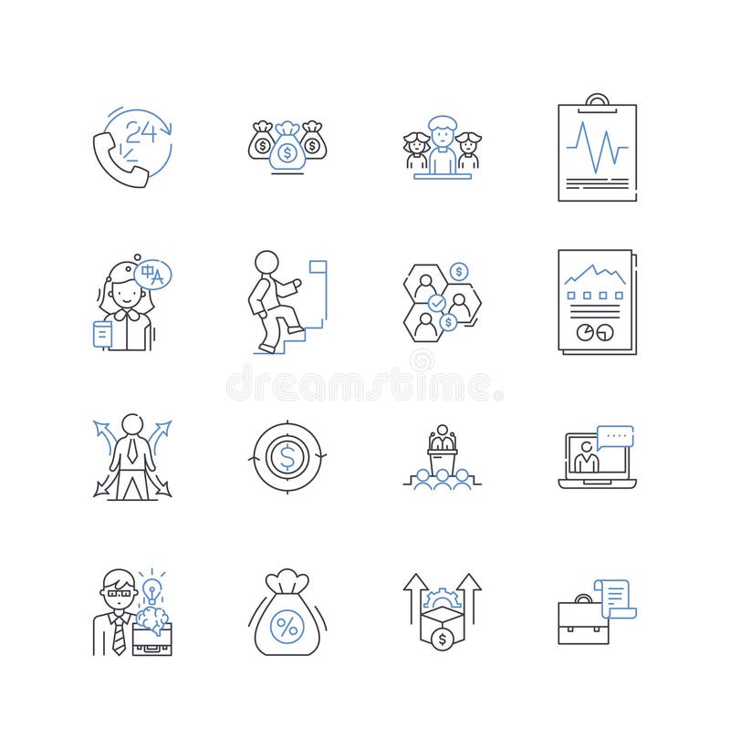 Staff Evolution Line Icons Collection. Growth, Development, Progression ...
