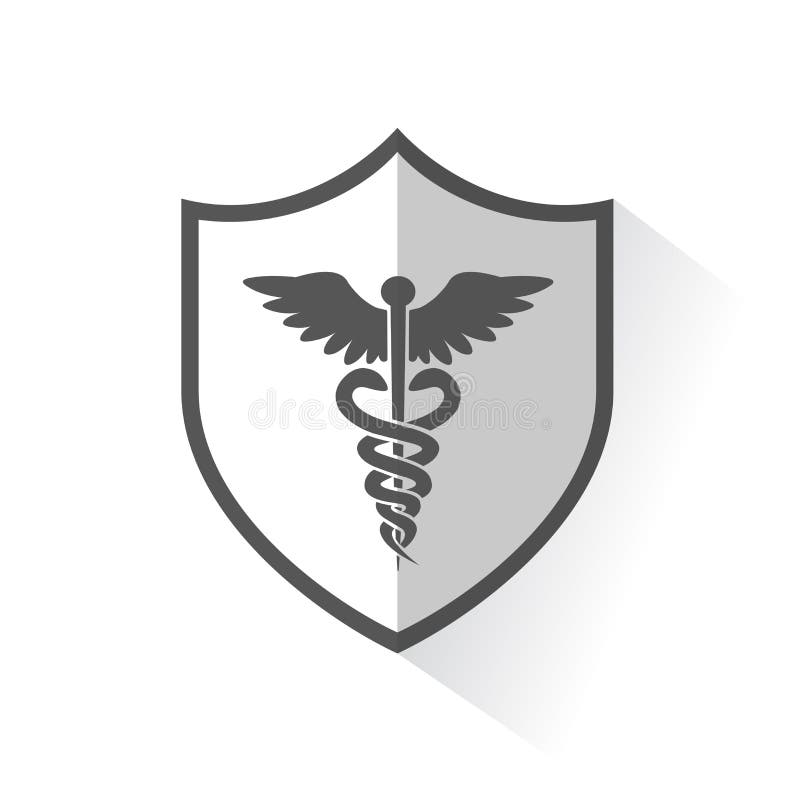 Staff of Hermes on shield stock illustration. Illustration of artwork ...