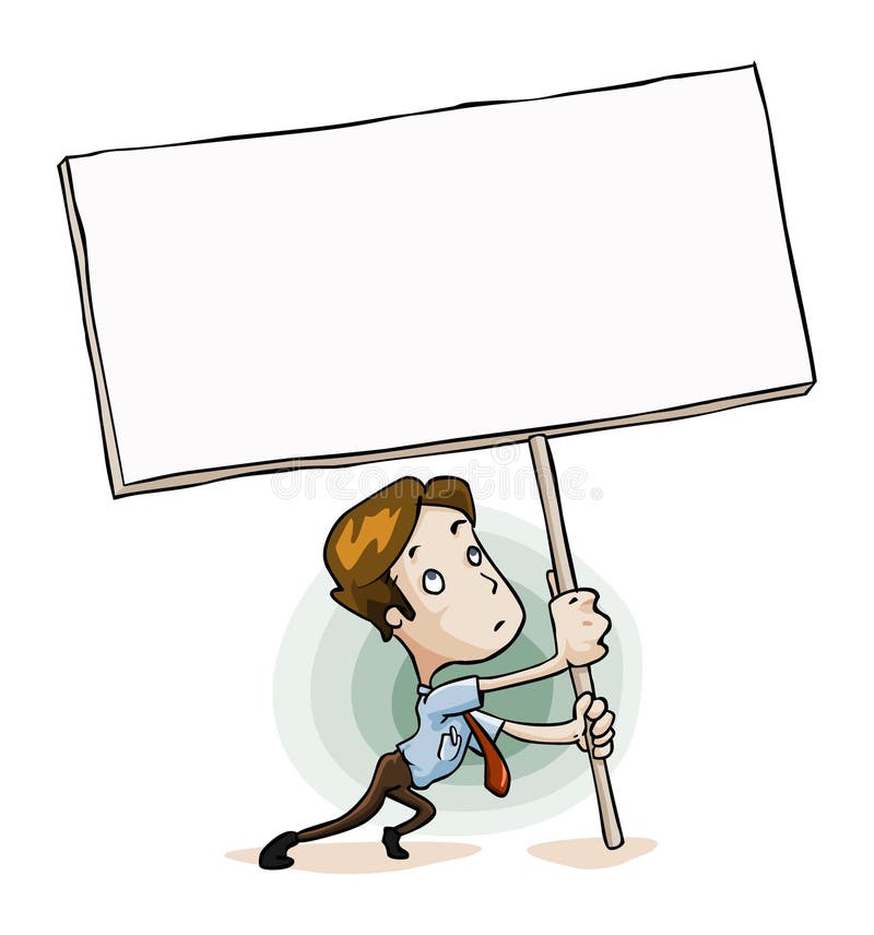 Staff holding Message box stock vector. Illustration of cartoon - 11855593