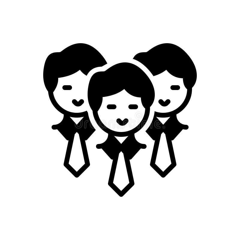 Black Solid Icon for Staff, People and Personnel Stock Vector ...