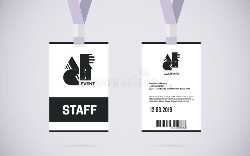Staff Id Card Set Vector Design Illustration Stock Vector ...