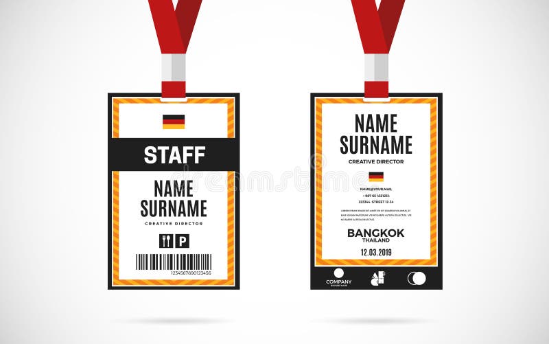 Guest Id Card Set Vector Design Illustration Stock Vector ...