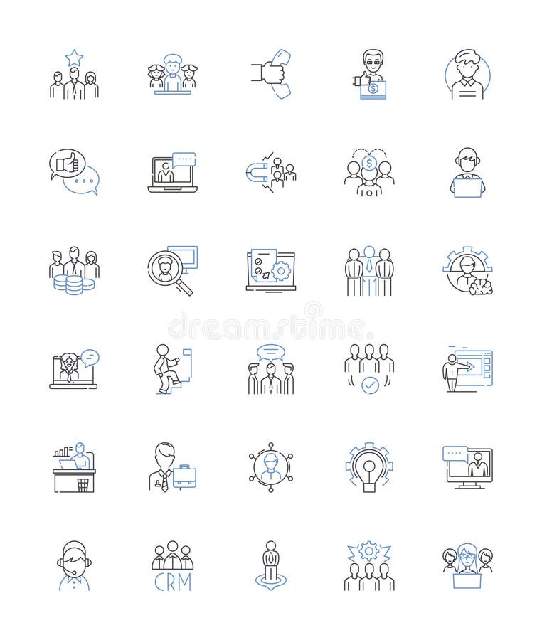 Staff Line Icons Collection. Hiring, Training, Development, Performance ...