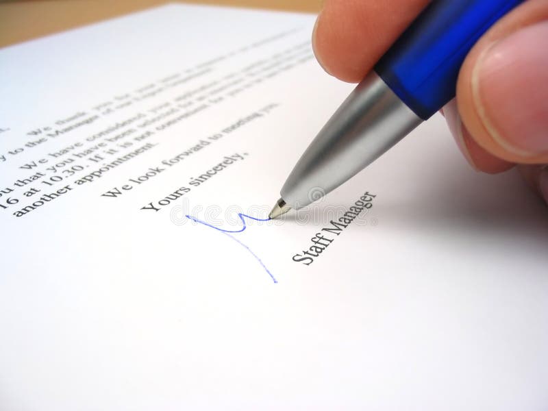 Signing a letter stock image. Image of signed, write - 16414117