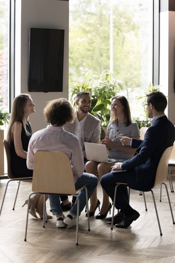 Staff Meet in Briefing for Sharing Ideas, Working on Project Stock ...