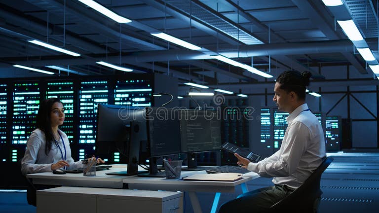 It Staff Member in Server Hub Establishing Performance Benchmarks Stock Image - Image of expert ...