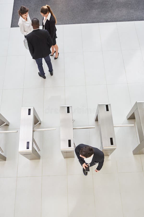 Staff passes the turnstile stock image. Image of shop - 144887417