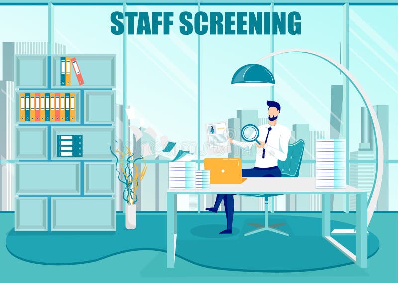 Staff Screening, Corporate Teamwork Optimization Stock Illustration ...