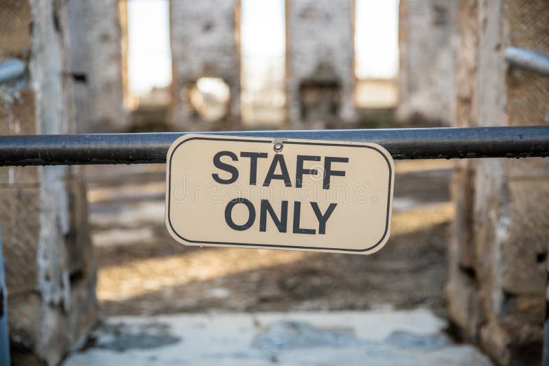Staff only Sign Attached To an Entrance Stock Image - Image of entry ...