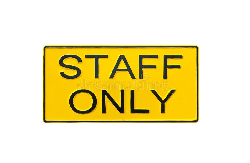 A STAFF ONLY Sign On A Aqua Metallic Background Stock Image - Image of ...