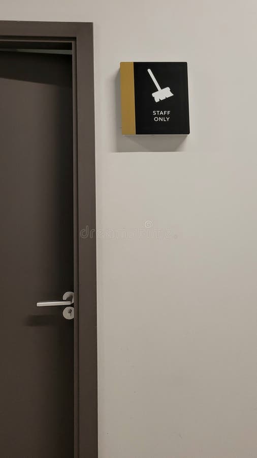 The Staff only Sign on the Wall Stock Image - Image of home, lighting ...
