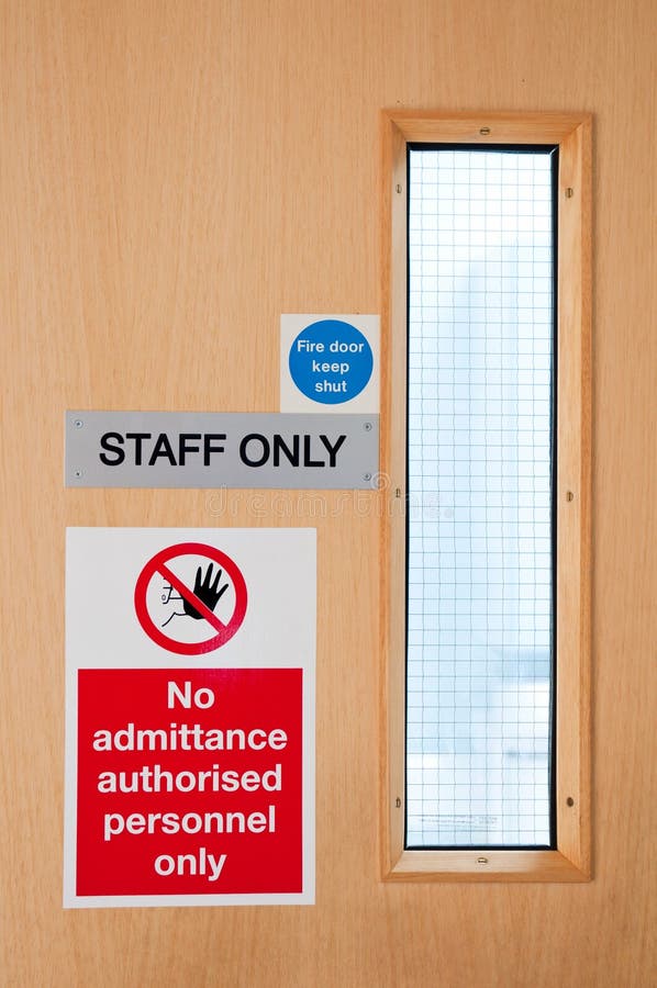 Staff only Signs at Laboratory Stock Image - Image of indication ...