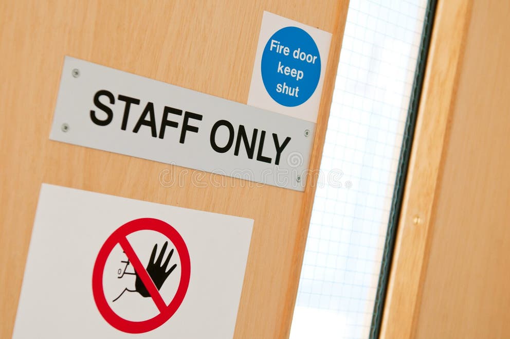 Staff only Signs at Laboratory Stock Image - Image of security ...