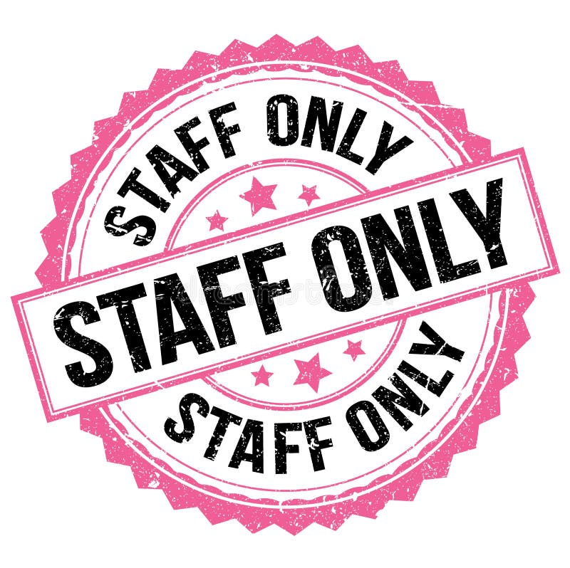 STAFF only Text on Pink-black Round Stamp Sign Stock Illustration ...