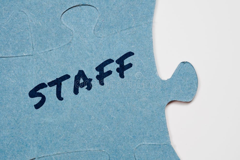 Staff Text on Puzzle Pieces Stock Photo - Image of group, support ...
