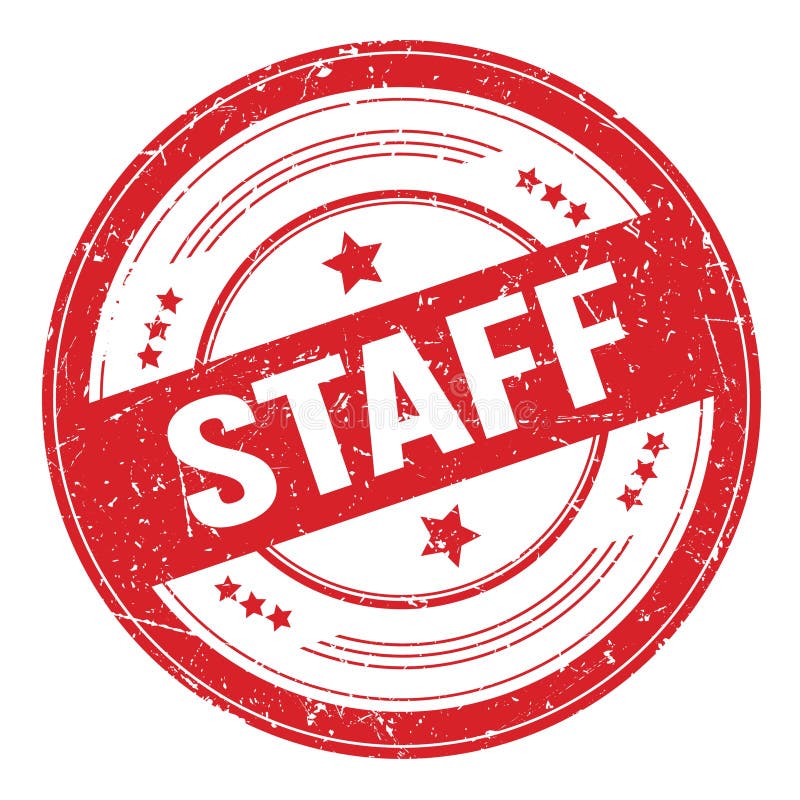 STAFF Text Written on Red Grungy Round Stamp Stock Illustration ...
